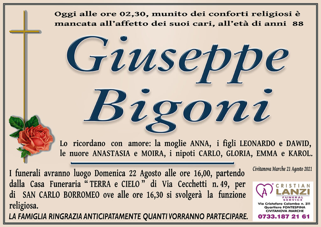 Giuseppe Bigoni - Onoranze Funebri Lanzi | Civitanova Marche